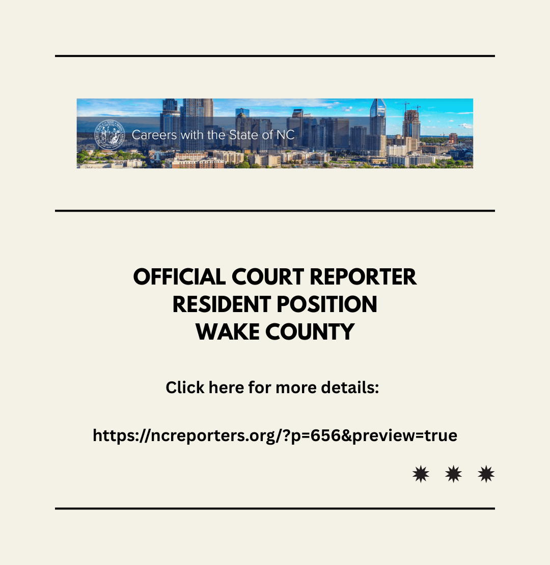 NCCRA – North Carolina Court Reporters Association